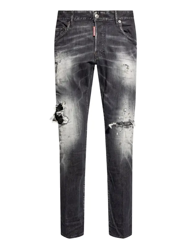 Dsquared2 Distressed Straight-leg Jeans - Black