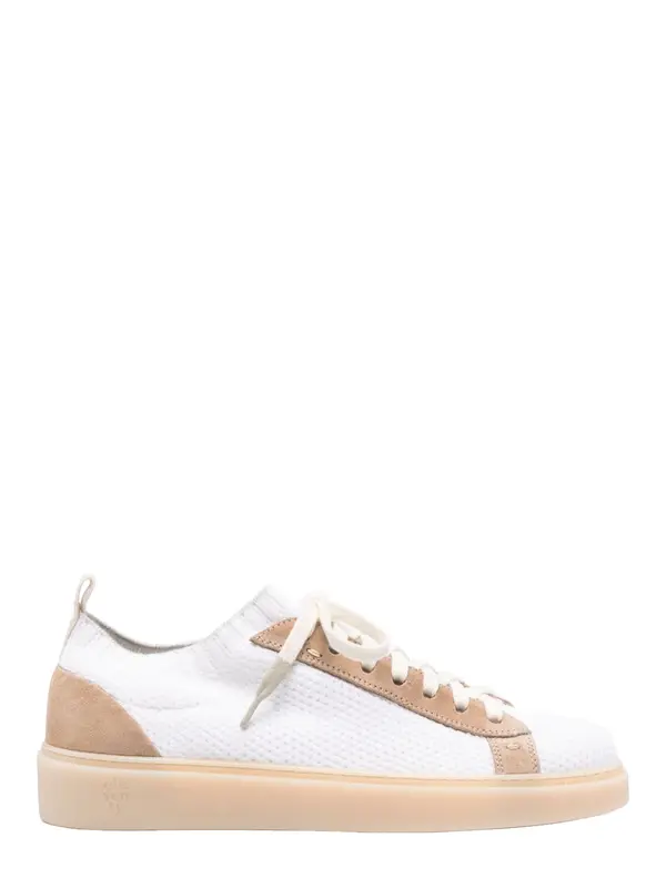 Eleventy Panelled Knit Sneakers - White