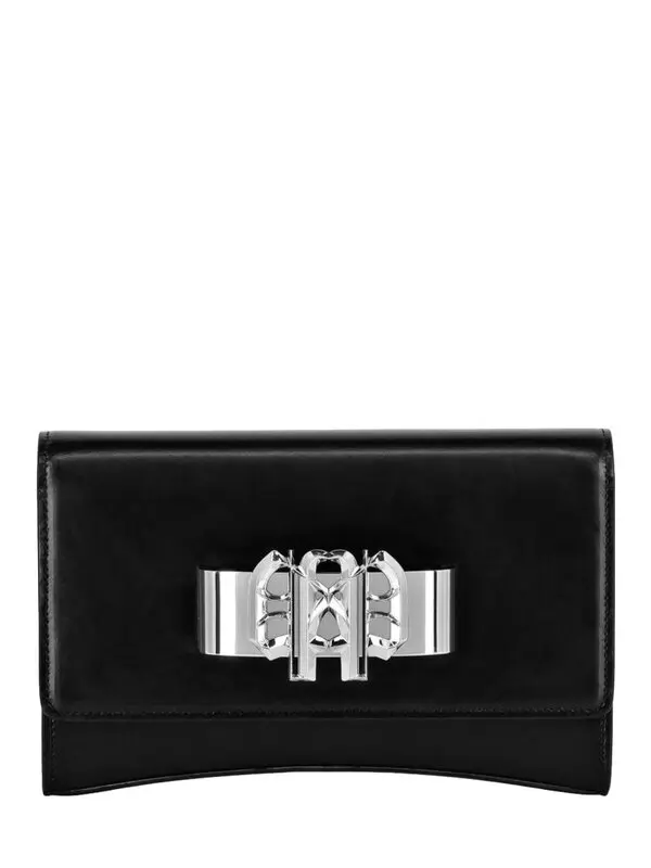 Philipp Plein Logo-plaque Leather Clutch - Black