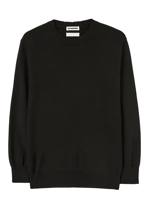 JIL SANDER Crew-neck Wool Jumper - Black