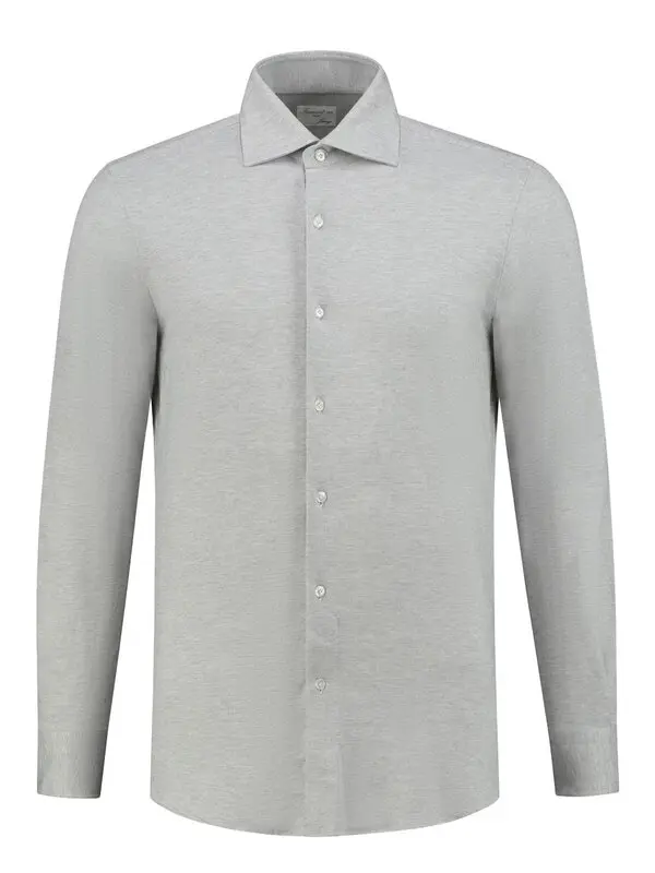 FINAMORE 1925 Long-sleeved Mélange Shirt - Grey