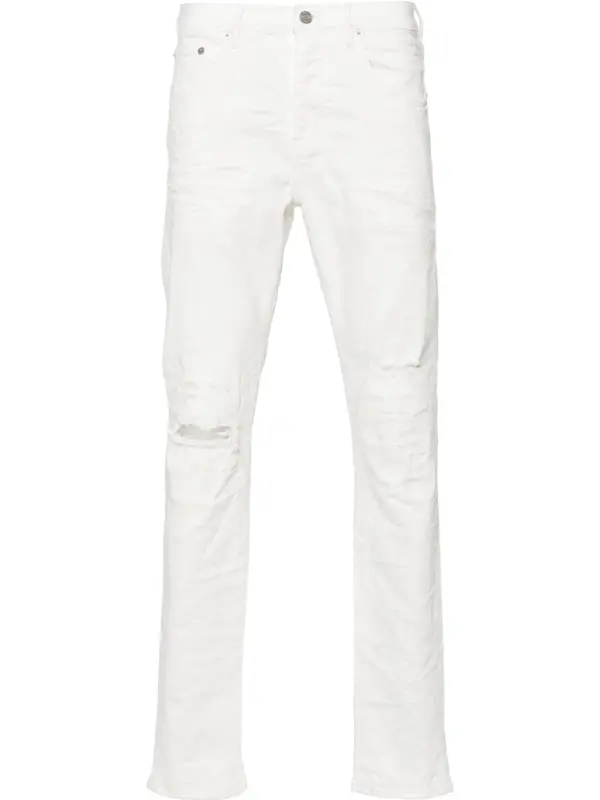 PURPLE BRAND Distressed Skinny Jeans - White