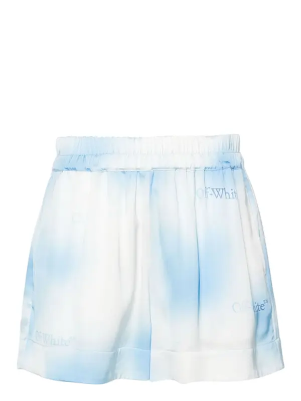 Off-White Logo-print Gradient Shorts - Blue