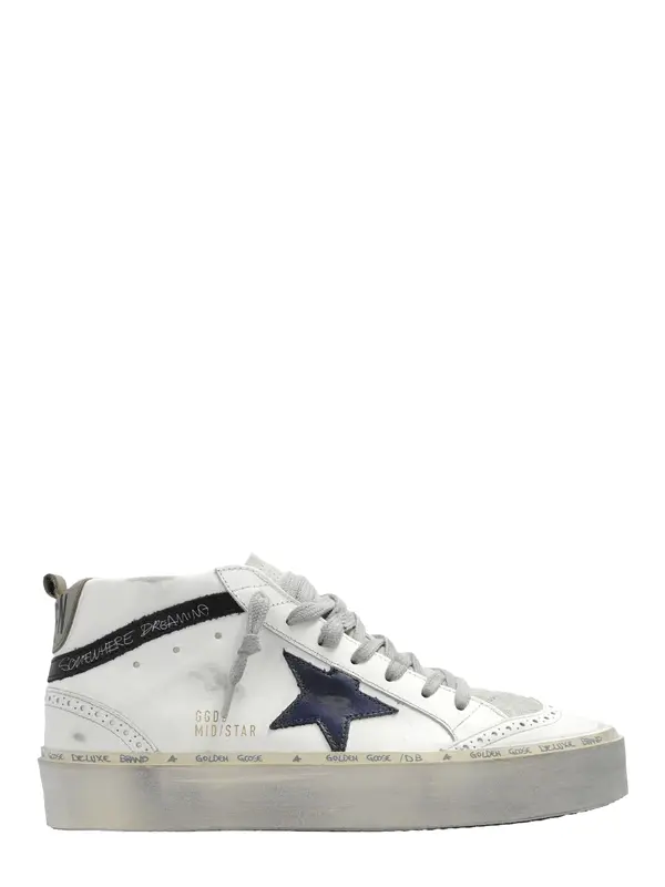 GOLDEN GOOSE Mid Star High-top Leather Sneakers - White
