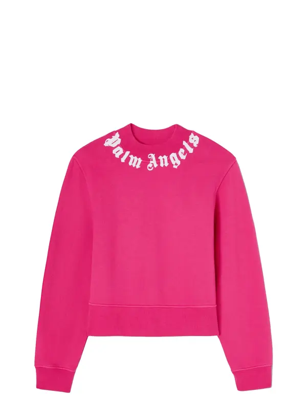 Palm Angels Logo-print Cotton Sweatshirt - Pink