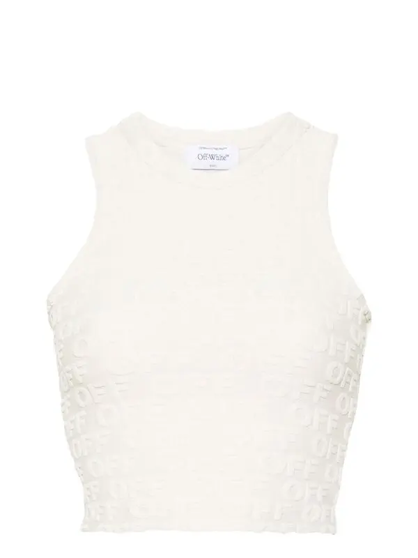 Off-White Rowing Terry-cloth Crop Top - Neutrals