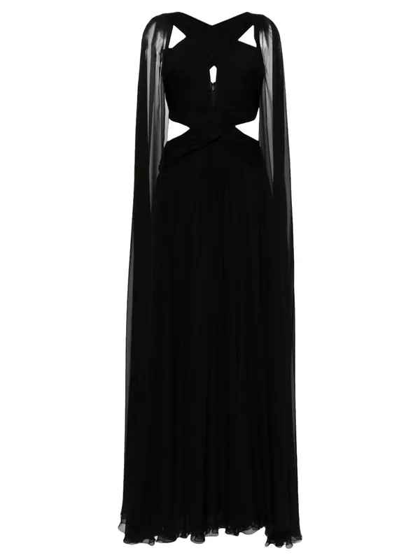 Zuhair Murad Silk-chiffon Cape Gown - Black