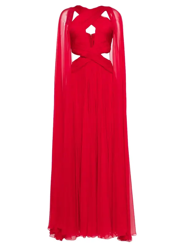 Zuhair Murad Silk-chiffon Cape Gown - Red