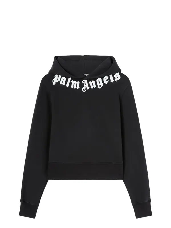 Palm Angels Logo-print Cotton Hoodie - Black