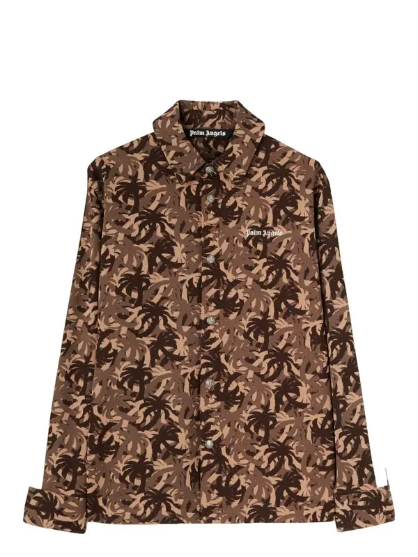 Palm Angels Palms Camouflage-pattern Shirt - Brown