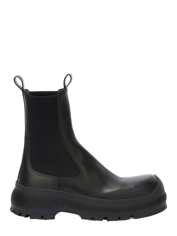 JIL SANDER Logo-embossed Leather Boots - Black