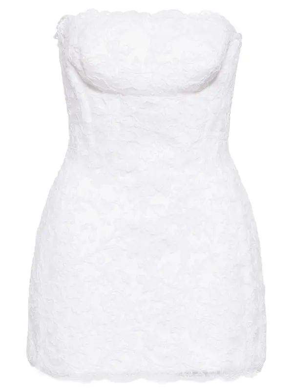 Ermanno Scervino Strapless Lace Mini Dress - White