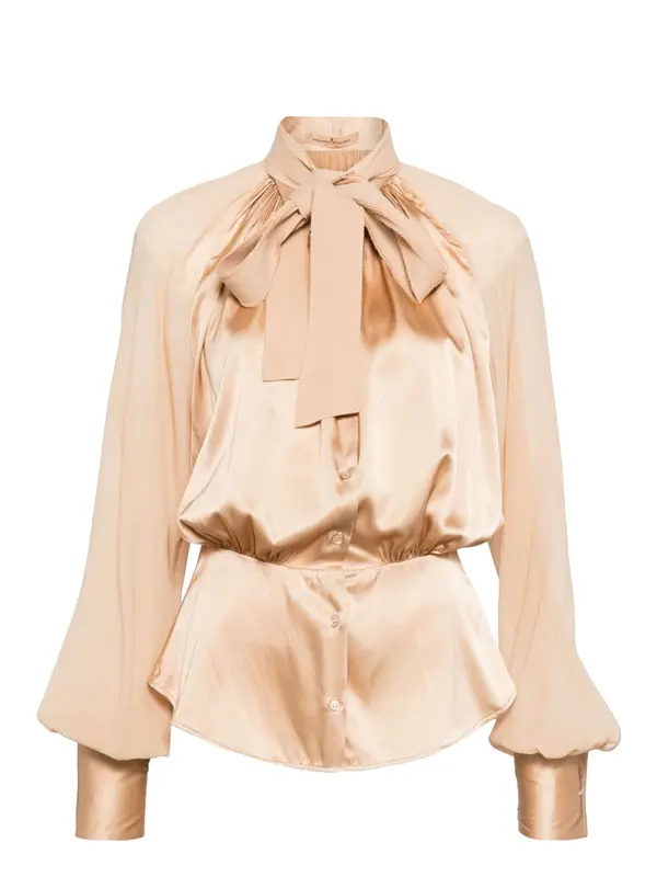 Ermanno Scervino Puff-sleeves Buttoned Shirt - Neutrals