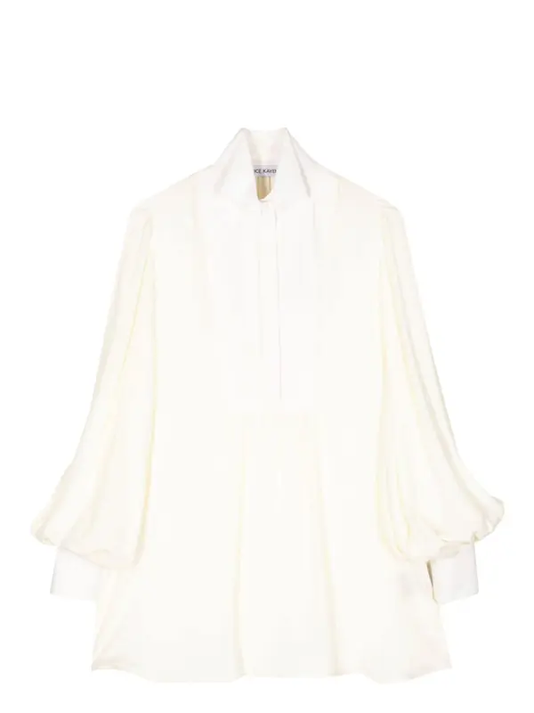 Dice Kayek Wingtip-collar Silk Shirt - White
