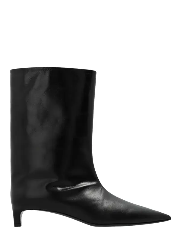 JIL SANDER Pointed-toe Leather Boots - Black
