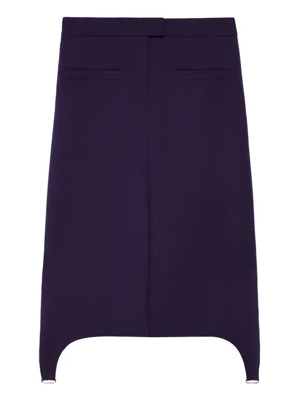 COURREGES Suspenders Twill Midi Skirt - Purple
