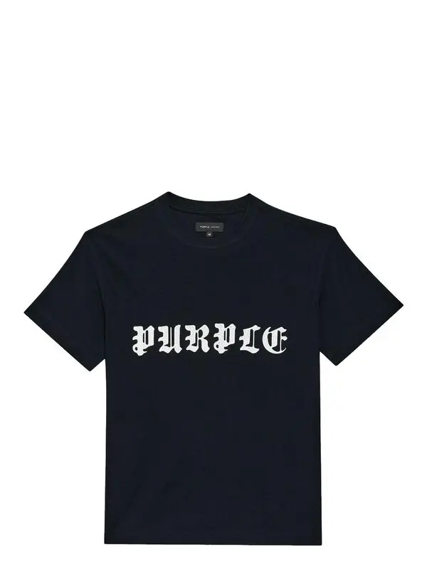 PURPLE BRAND Gothic Wordmark T-shirt - Black