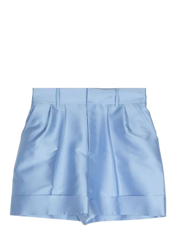 Dice Kayek Satin-finish Mini Shorts - Blue
