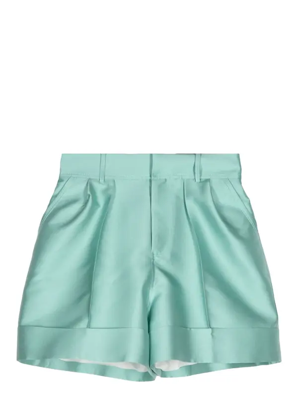 Dice Kayek Satin Mini Shorts - Green