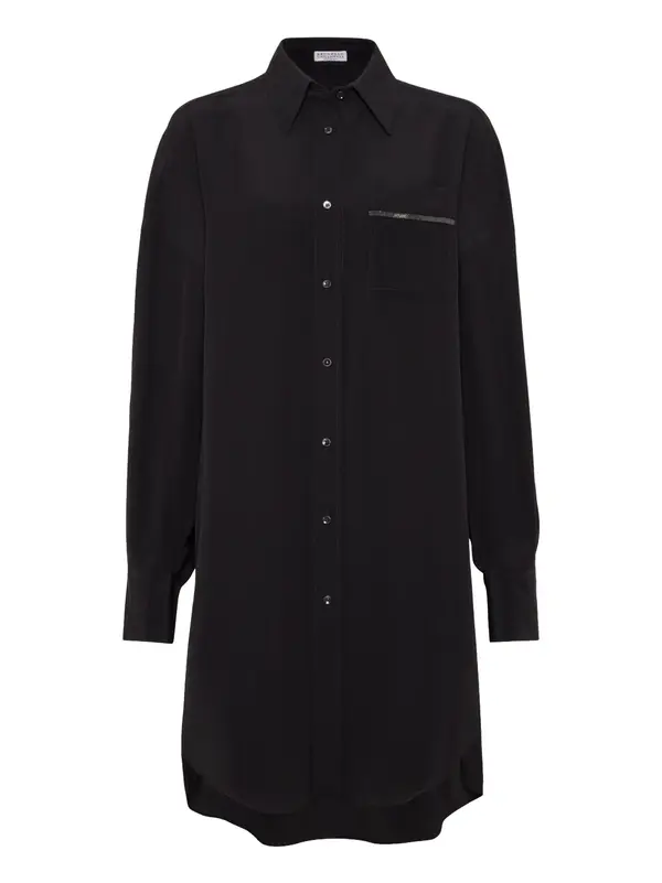 Brunello Cucinelli Embellished Long-sleeve Shirt - Black