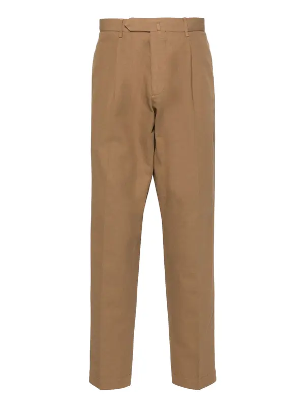 DELL'OGLIO Mid-rise Twill Chinos - Neutrals