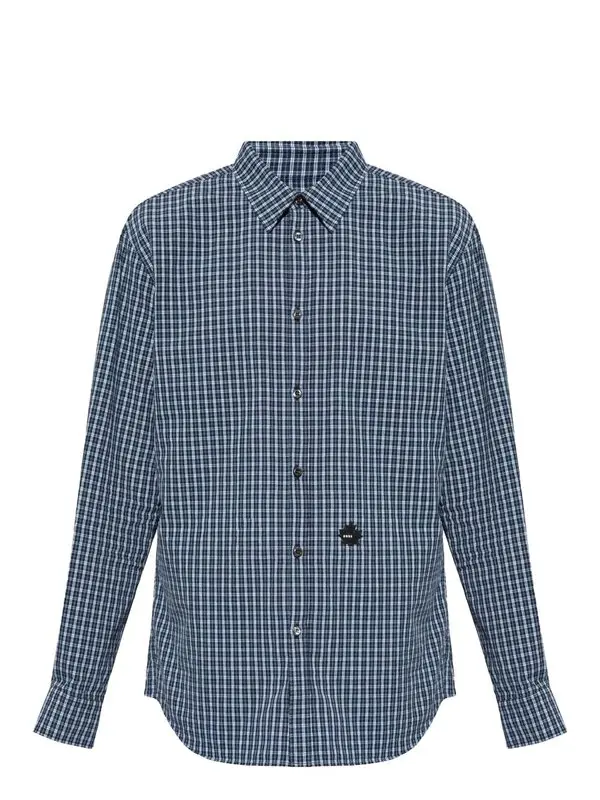 Dsquared2 Logo-patch Plaid Cotton Shirt - Blue