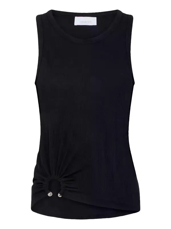 Rabanne Asymmetric Gathered-detail Tank Top - Black