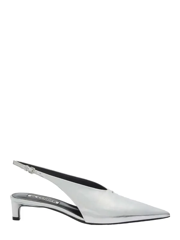 JIL SANDER Metallic Slingback Pumps - Grey