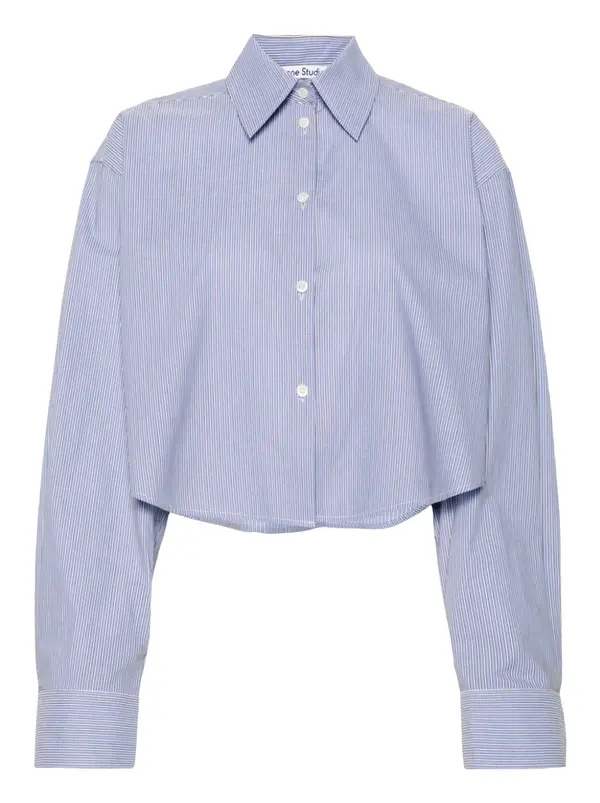 Acne Studios Striped Cropped Shirt - Blue