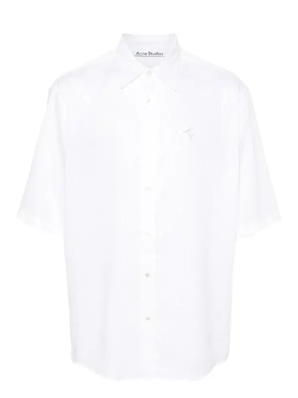 Acne Studios Logo-embroidered Striped Shirt - White