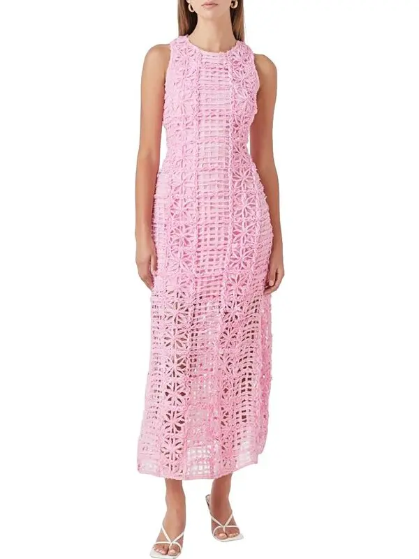 Endless Rose Textured Sleeveless Maxi Dress - Pink