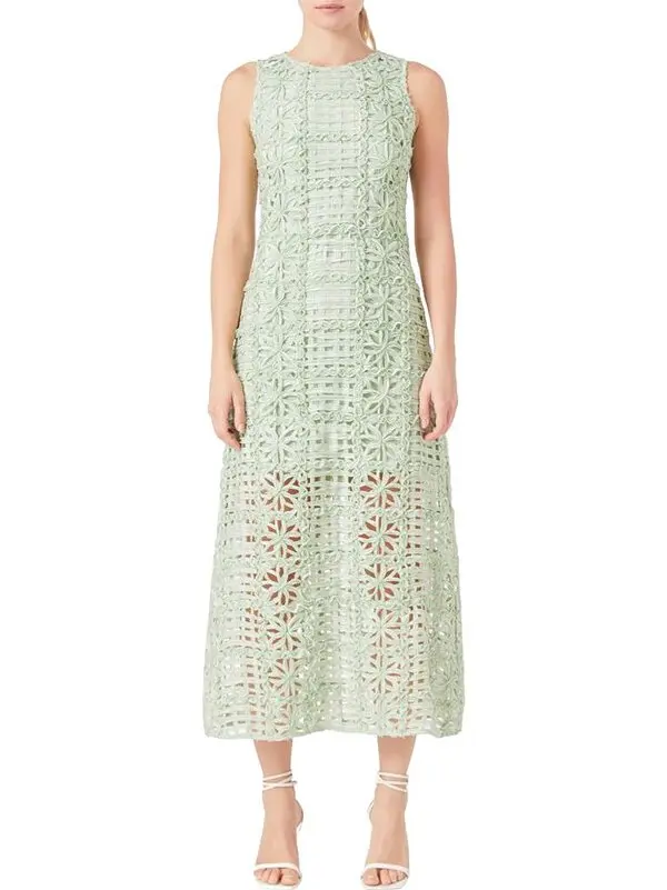 Endless Rose Textured Sleeveless Maxi Dress - Sage