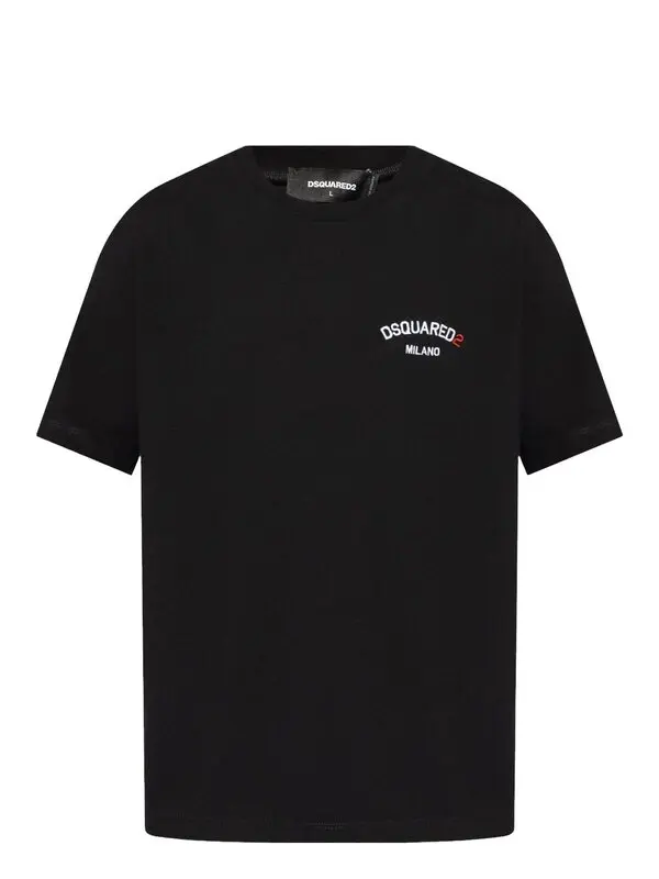 Dsquared2 Logo-embroidered Cotton T-shirt - Black