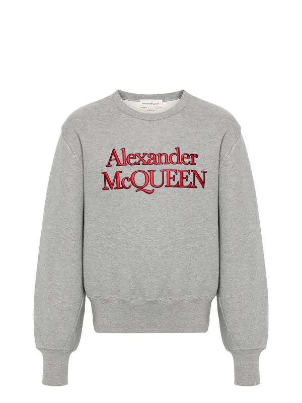Alexander McQueen Embroidered-logo Sweatshirt - Grey