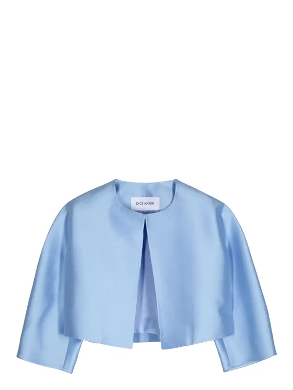 Dice Kayek Satin Cropped Jacket - Blue