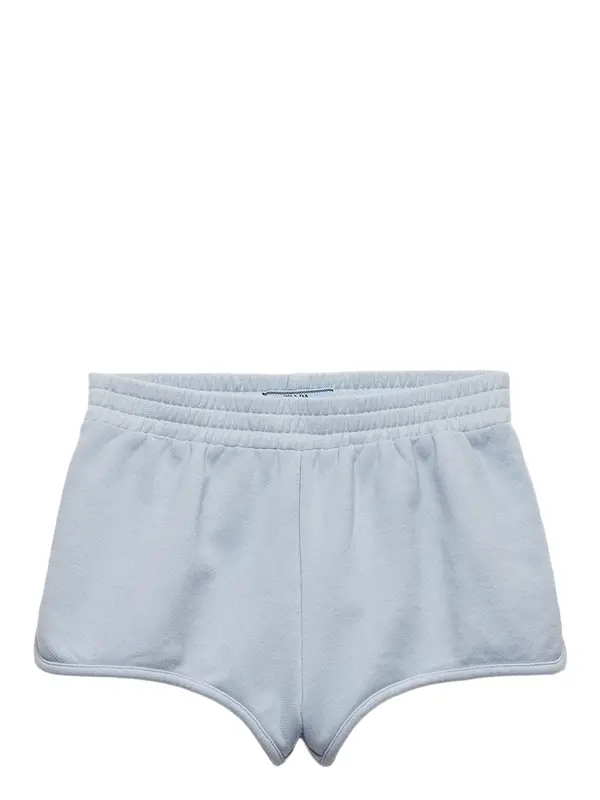 Prada Logo-patch Fleece Shorts - Blue
