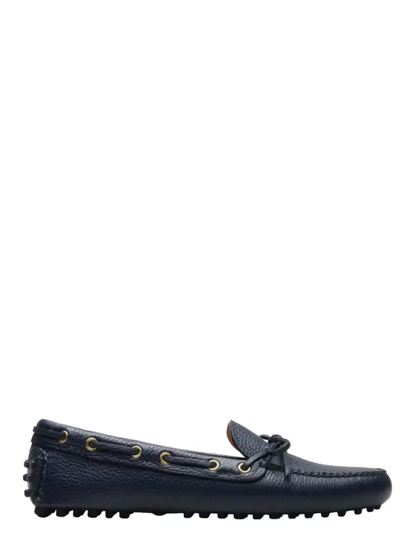 Car Shoe Grained-leather Driving Moccasins - Blue