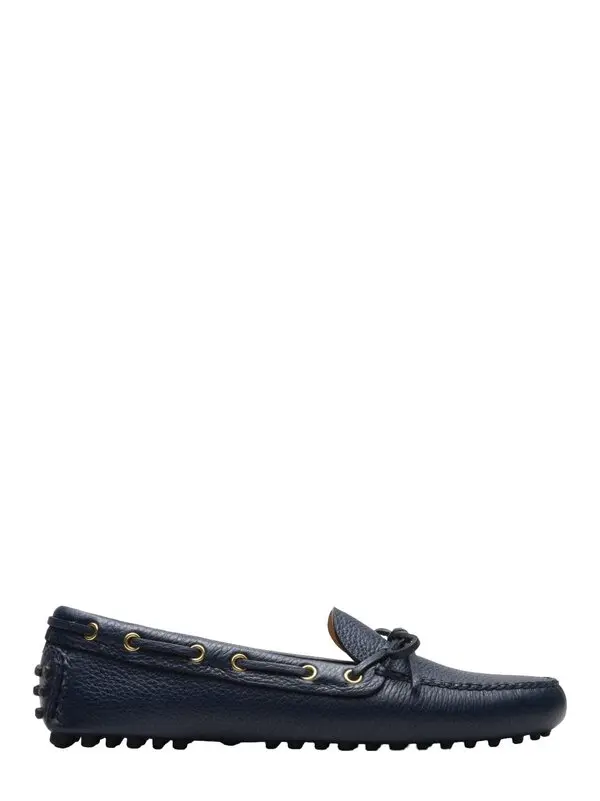 Car Shoe Grained-leather Driving Moccasins - Blue
