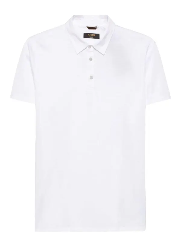 MOORER Cotton Polo Shirt - White