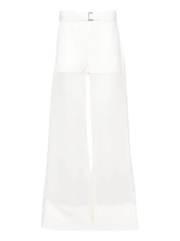 Sacai Semi-sheer Palazzo Pants - White