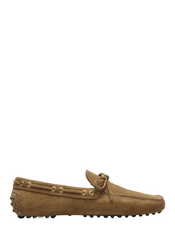 Car Shoe Suede Driving Loafers - Brown