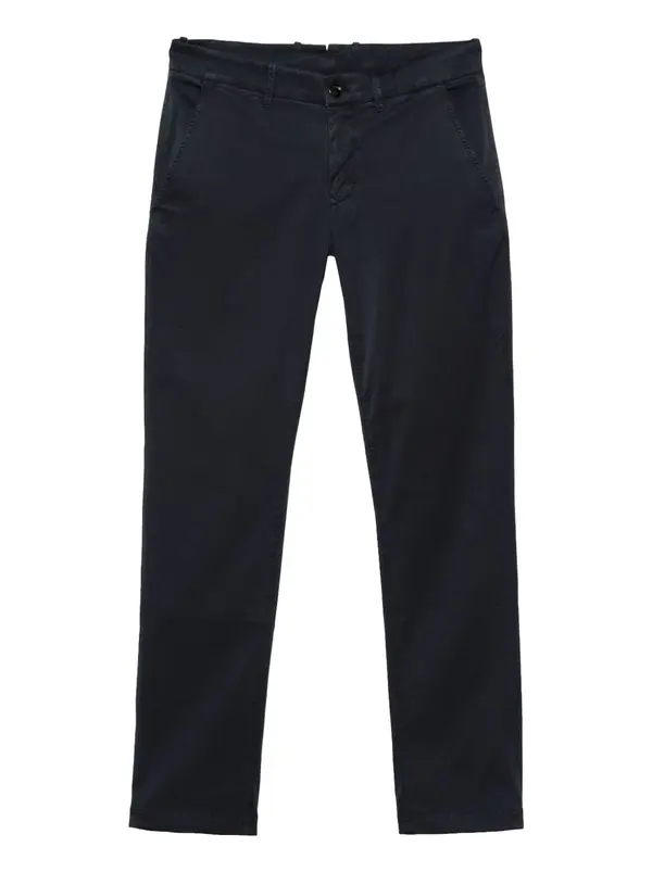 MOORER Gabardine Tapered Trousers - Blue