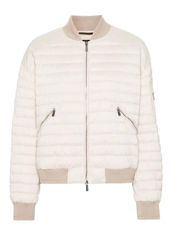 MOORER Jolanda-os Padded Bomber Jacket - Neutrals