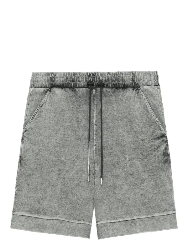FIVE CM Bleached-effect Cotton Shorts - Grey