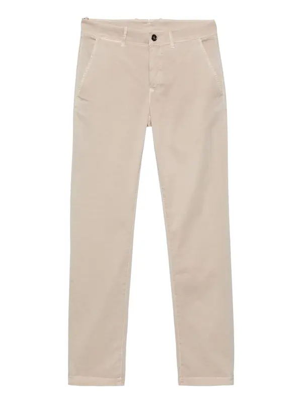 MOORER Gabardine Tapered Trousers - Neutrals