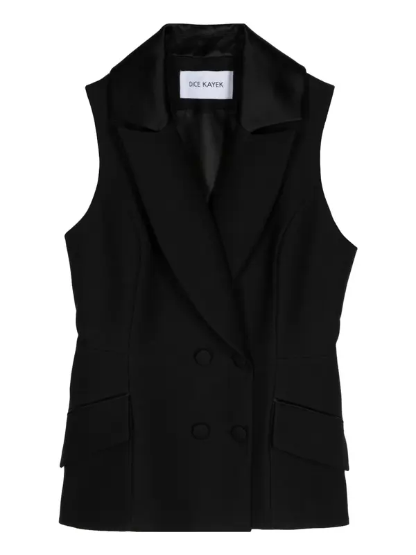 Dice Kayek Peplum Double-breasted Vest - Black