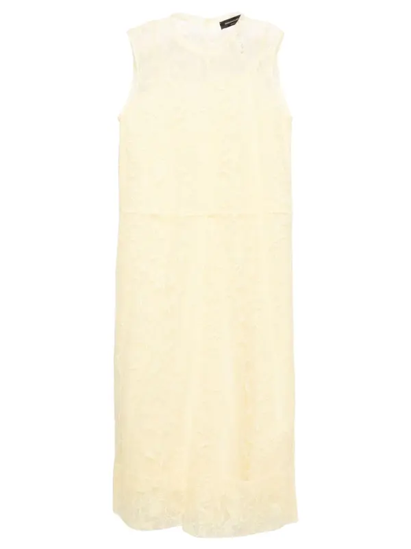 Fabiana Filippi Sleeveless Lace Midi Dress - Yellow