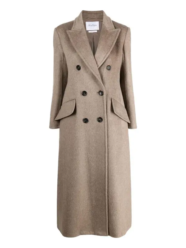 Max Mara Double-breasted Cashmere Blend Coat - Brown