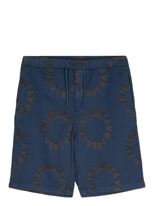 THISISNEVERTHAT Logo-print Cotton Shorts - Blue
