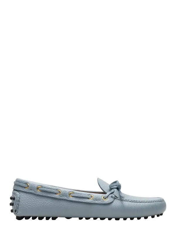 Car Shoe Grained-leather Driving Moccasins - Blue
